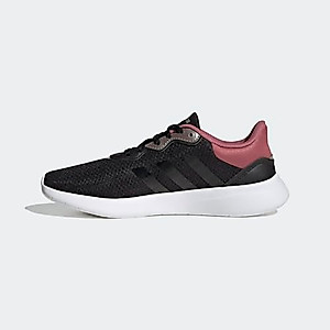 adidas Women's QT Racer 3.0 Sneaker, Black/Black/Pink Strata, 9