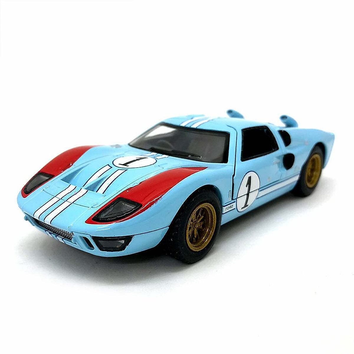 KiNSMART SetOf3 1966 Ford GT40 MKII Heritage Edition 5" 1:32 Scale Die Cast Metal Model Toy Super Race Car Blue Brown Black
