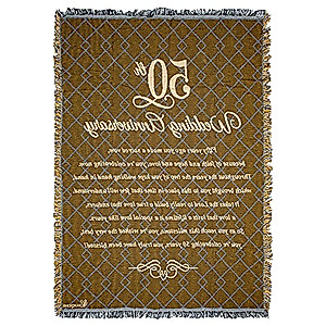 Dicksons 50th Wedding Anniversary Poem 48 x 68 All Cotton Tapestry Throw Blanket