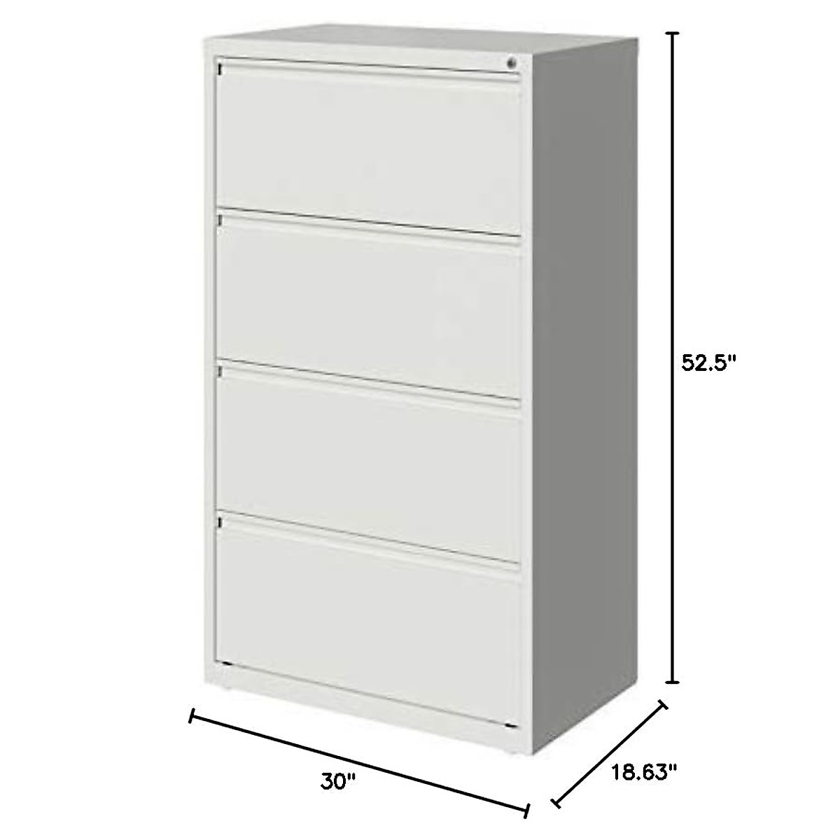 Hirsh 30-in Wide HL10000 Series 4 Drawer Metal Lateral File Cabinet White