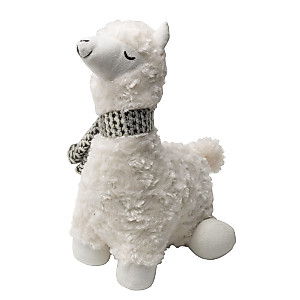 Elements 5.91x11.22x10.43 Inch White Llama Weighted Fabric Door Stopper