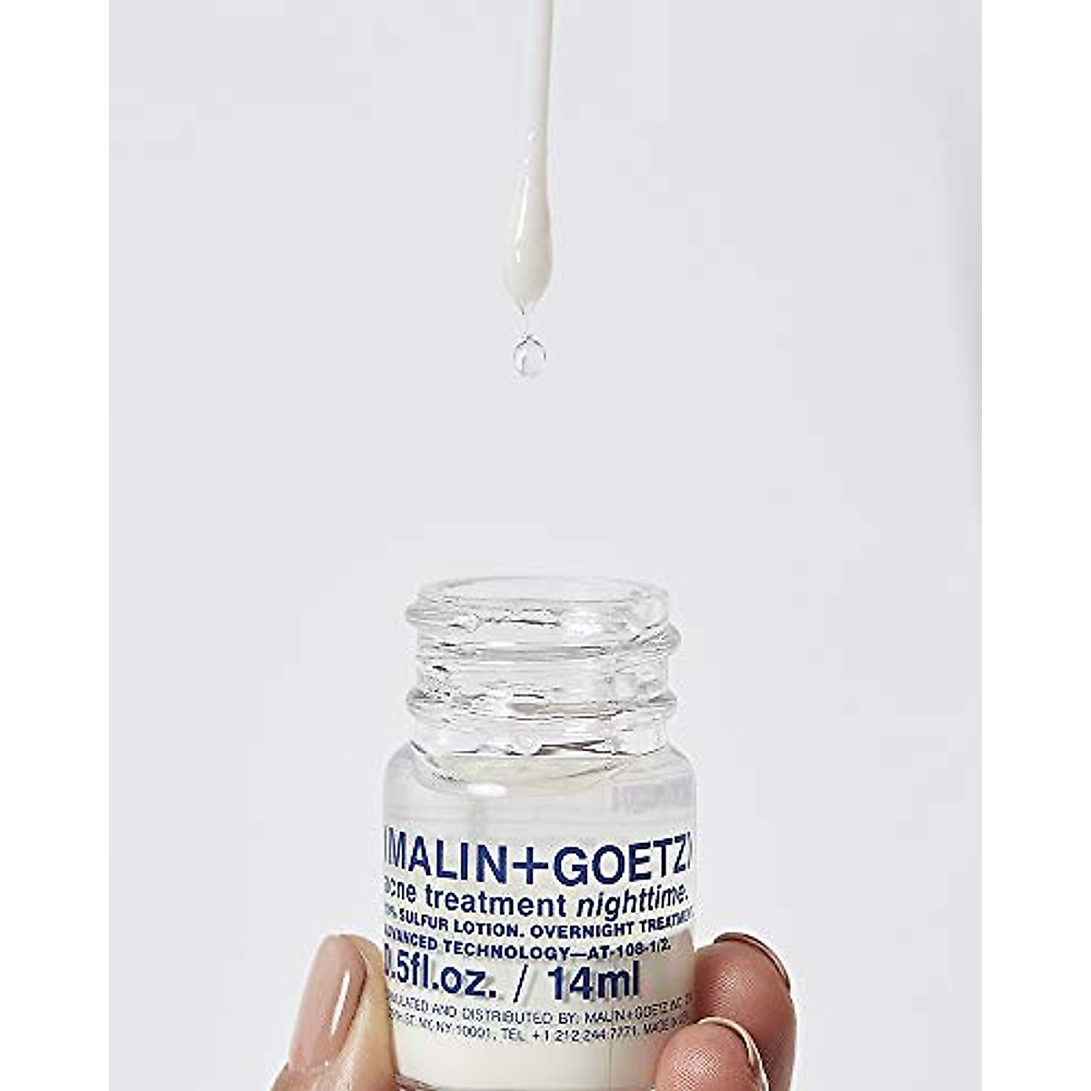 Malin + Goetz Acne Treatment Nighttime, 0.5 Fl. Oz. - Overnight Sulfur Acne Spot Treatment, Blemish Control & Scar Treatment, All Skin Types, Vegan & Cruelty Free