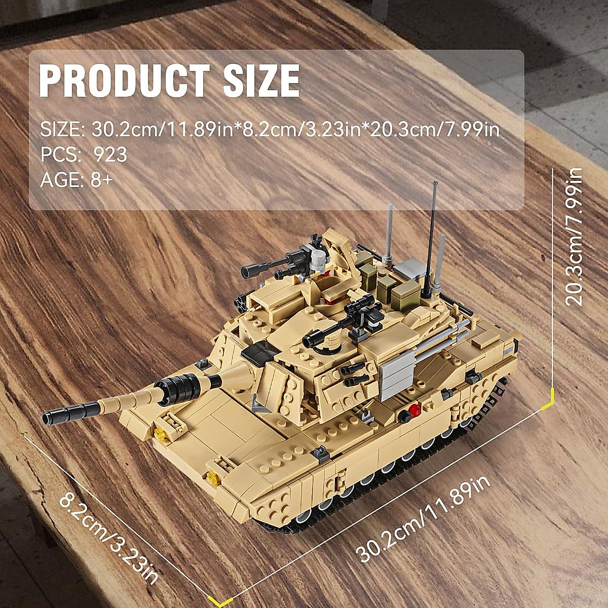 dOvOb Army Tank Building Block(1080 PCS),WW2 Military M1A2 Abrams Tank Model with Soldier Figures,Toys Gifts for Kid and Adult