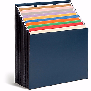 Smead Stadium File, 12 Pockets, Alphabetic/Monthly/Daily, Household/Blank Labels, Letter Size, Navy Blue (70211), 1.88 x 12.25 x 13.63 inches