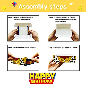 Cartoon Story Disposable Paper Food Trays 24pcs Two Infinity and Beyond Birthday Decorations Nacho Trays For Toy Theme Birthday Decoration Baby Shower Party Supplies