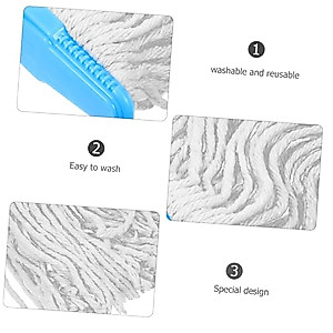 Hoement Replaceable Mop Head Mop Refill Rope Mop Head Cleaning Mop Commercial Mop Heads Mop Replacement Wet Mop Looped End Wet Industrial Mop Heads Mop Head Refill Sweeper Mop Heads Cotton