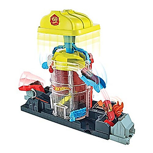 Hot Wheels City Super City Fire House Rescue Play Set Themed Play Set Connection System Ages 3 Years to 8