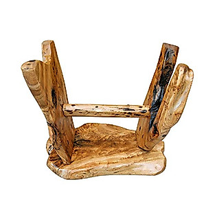 GREENAGE Cedar Roots Stool Naturally Shaped A-Leg, Size, 10" x 13.5 x 12.2 H, Wood Stump Side Table Stand Home Décor End Table