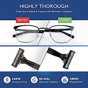 CREWORKS Ultrasonic Cleaner with Heater & Timer, 2.6 gal Digital Sonic Cavitation Machine, 240W 10L Stainless Steel Jewelry Cleaner for Professional Tool Watch Glasses Retainer Denture Parts Cleaning