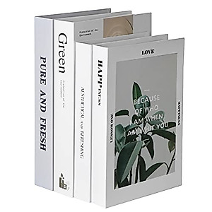 4 Pieces Faux Books for Decoration - Modern Fashion Decorative Books Set for Hardcover Home Decor, Fake Book Stacks Display for Office Bar Coffee Table Rustic Farmhouse Bookshelf