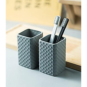 jessie 3 or 4-Piece Ceramic Bath Accessory Set Includes Liquid Soap Lotion Dispenser, Toothbrush Holder, Tumbler, Soap Dish Embossed Matte Bathroom Gift Set (Embossed Matte Yellow Three-Piece Suit)