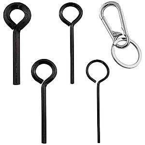 JianLing 1set Annular Allen Wrench Set Standard Dogging Key with Full Loop, Allen Wrench Door Key for Push Bar Panic Exit Devices (1pc 5/64 1pc 1/8 1pc 5/32 1pc 7/32 black circle and 1pc keychain)