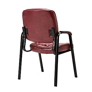 BTEXPERT Leather Office Executive Waiting Room Guest Reception Side Conference Chair, Burgundy, 1