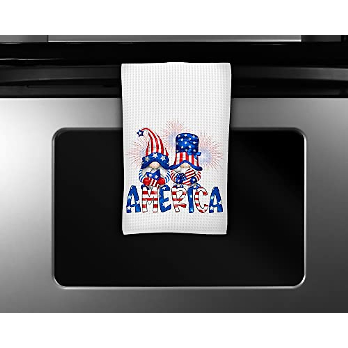 American Gnome Kitchen Towel - Patriotic Kitchen Towel - Waffle Weave Towel - Microfiber Towel - Kitchen Decor - House Warming Gift