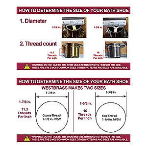 Westbrass R93-2-36-62 1-1/2" Coarse Thread Tip-Toe Bathtub Drain Trim Set with 2-Hole Overflow Faceplate, Matte Black (36-Pack)