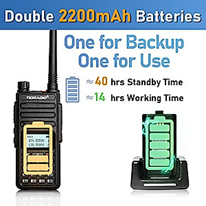 TIDRADIO TD-H6 10Watt Ham Radio Handheld Upgraded from UV-5R Dual Band Walkie Talkies with Extra 2200mAh Battery, Programming Cable, Speaker Mic and TD-771 Antenna