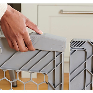 Regalo Plastic 192-Inch Super Wide Adjustable Baby Gate and Play Yard with Door, Award Winning Brand, 2-in-1, Bonus Kit, Includes 4 Pack of Wall Mounts, Gray