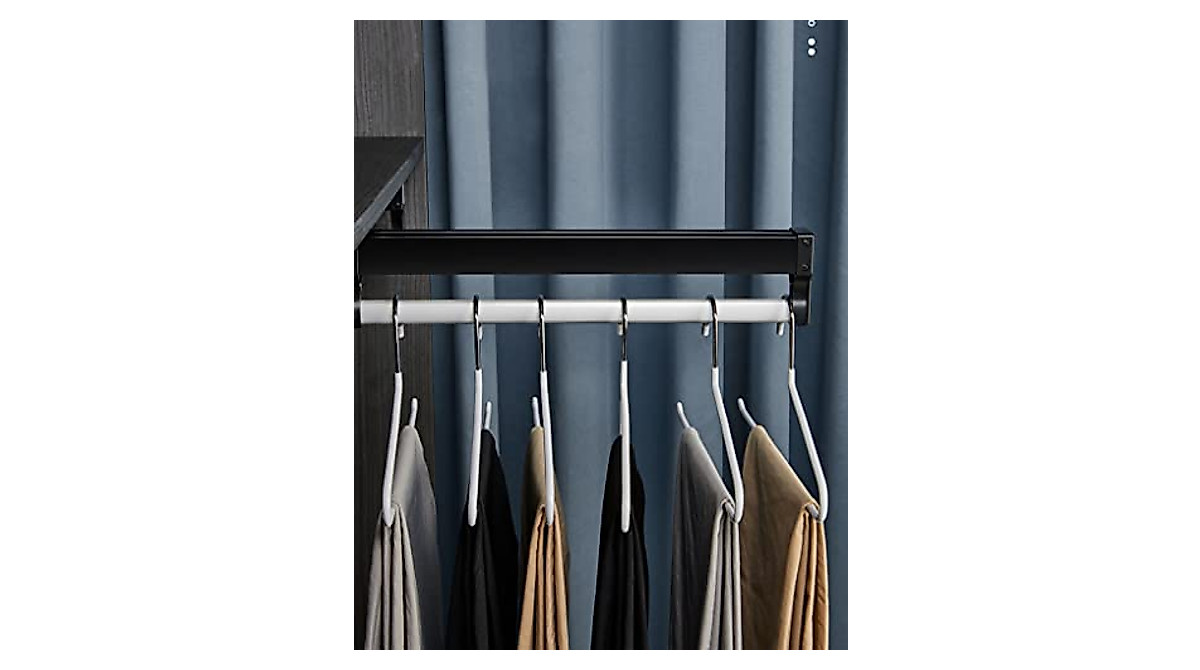 NERILEE Heavy Duty Pull-Out Closet Rod - Space-Saving Hanger