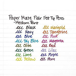 Paper Mate Flair Felt Tip Pen, 0.7mm, Medium Point, Purple Ink, 4-Count