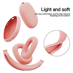 3 in 1 Silicone Case Cover Compatible with Apple Airpods Max Headphones, Anti-Scratch Ear Pad Case Cover Ear Cups Cover and Headband Cover Compatible with Apple Airpod Max, Accessory Skin case (Pink)