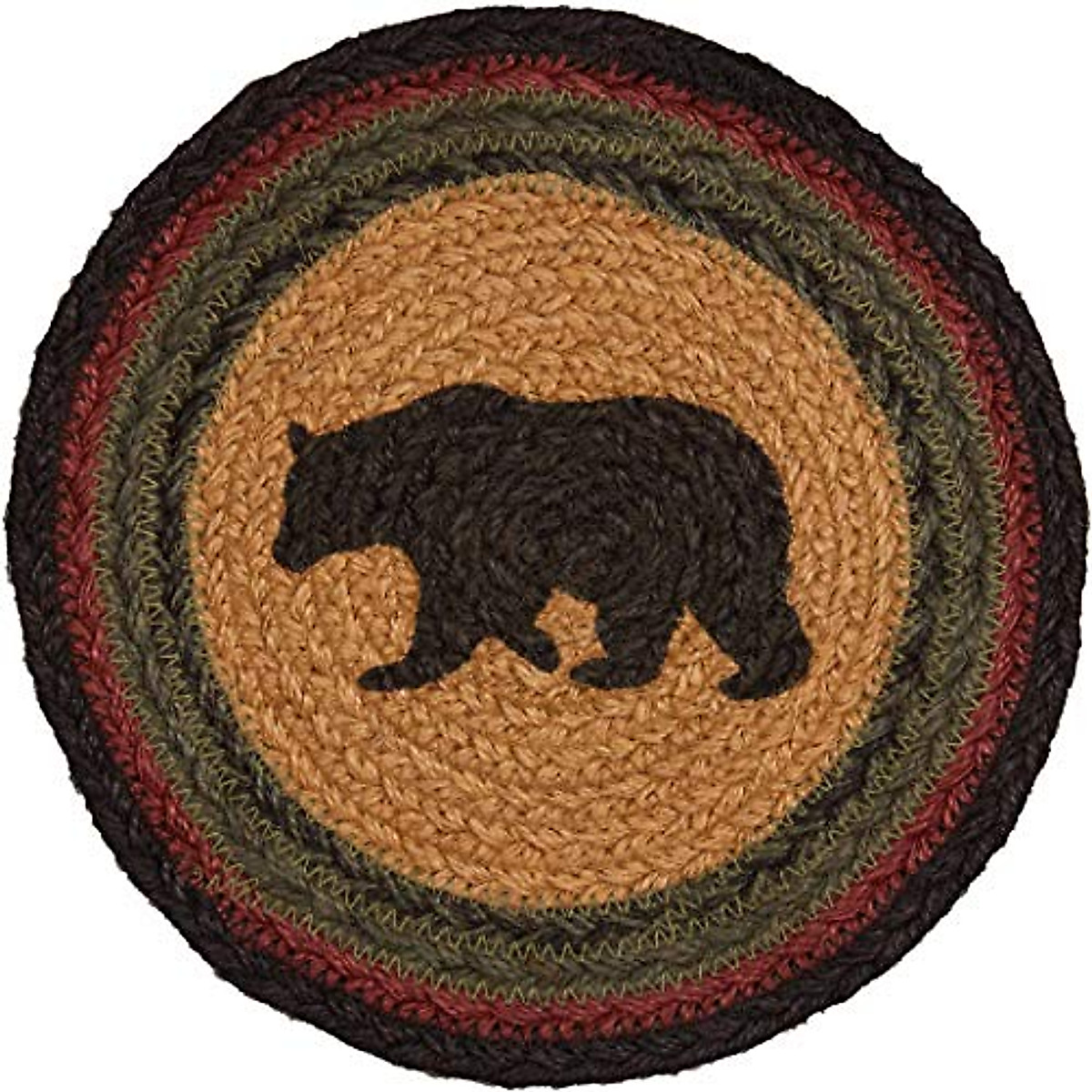 VHC Brands Rustic & Lodge Tabletop & Kitchen-Wyatt Tan Bear Jute Bedding Accessory, 8" Trivet