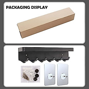 Smile Buzz Wall Mounted Adhesive Key Holder with Tray - Decorative Mail Organizer & 6 Sturdy Hooks for Entryway, Hallway, or Office - Keep Keys Handy & Organized.