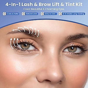 Lash Lift Kit Eyelash Lift Kit - 2024 4 in1 Eyelash Perm suit & Brow Lamination Kit - Ultra-Luxury Professional Lash Perm Kit - DIY Eyelash Eyebrow Curling Set for Salon Home (Black)