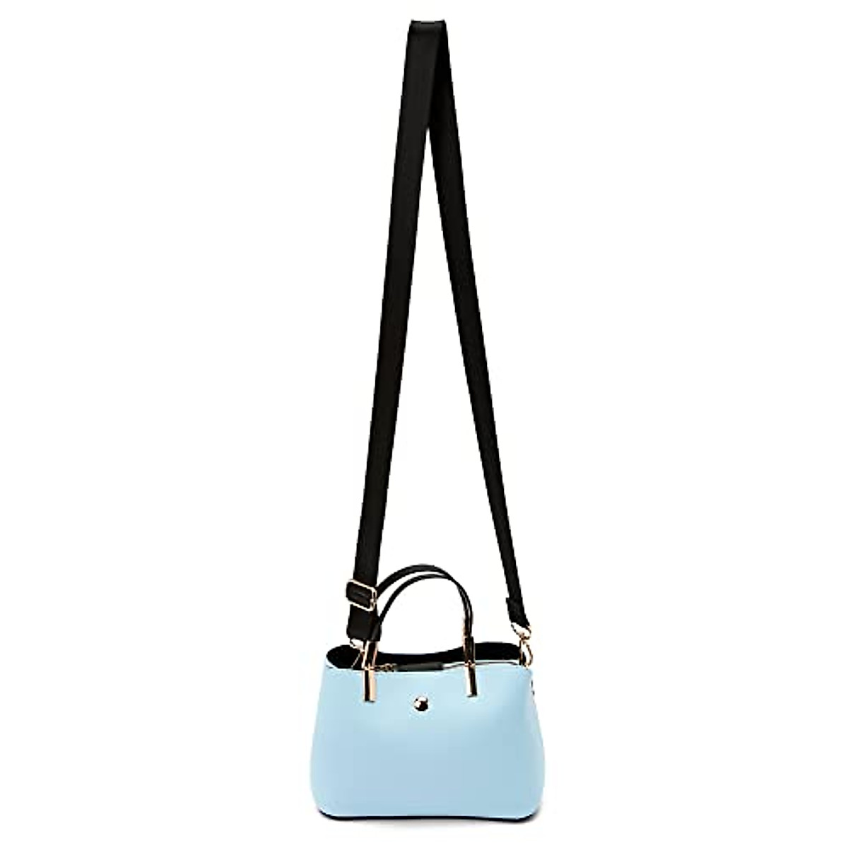 Like Dreams Fashion Women Hobo Fashion Satchel Handbag Vegan Leather Top Handle Bucket Crossbody Purse (Blue)