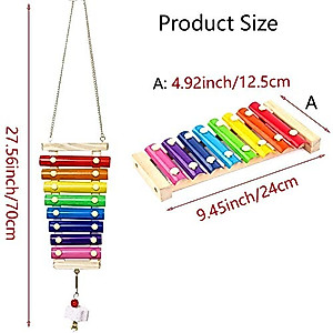 Huders Chicken Toys Chicken Swing and Chicken Bird Xylophone Toy - Wood Stand for Hens Handmade Chicken Coop Swing Ladder Toys Vegetable Hanging Feeder for Chicken