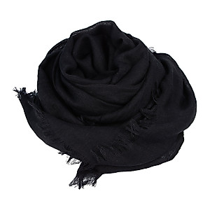 Iristide Womens Long Scarf in Solid Color, Light Weight Large Shawls Wrap for Beach Outdoor Camping Traveling Sunscreen Neckwear 75×43 inch (Black)