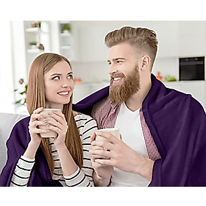 Utopia Bedding Fleece Blanket Throw Size Purple 300GSM Luxury Blanket for Couch Sofa Bed Anti-Static Fuzzy Soft Blanket Microfiber (60x50 Inches)