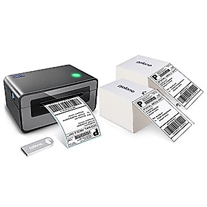 POLONO Shipping Label Printer Gray, 4x6 Thermal Label Printer for Shipping Packages, Commercial Direct Thermal Label Maker,Thermal Labels, 4"x 6" Direct Thermal Shipping Label (Pack of 1000