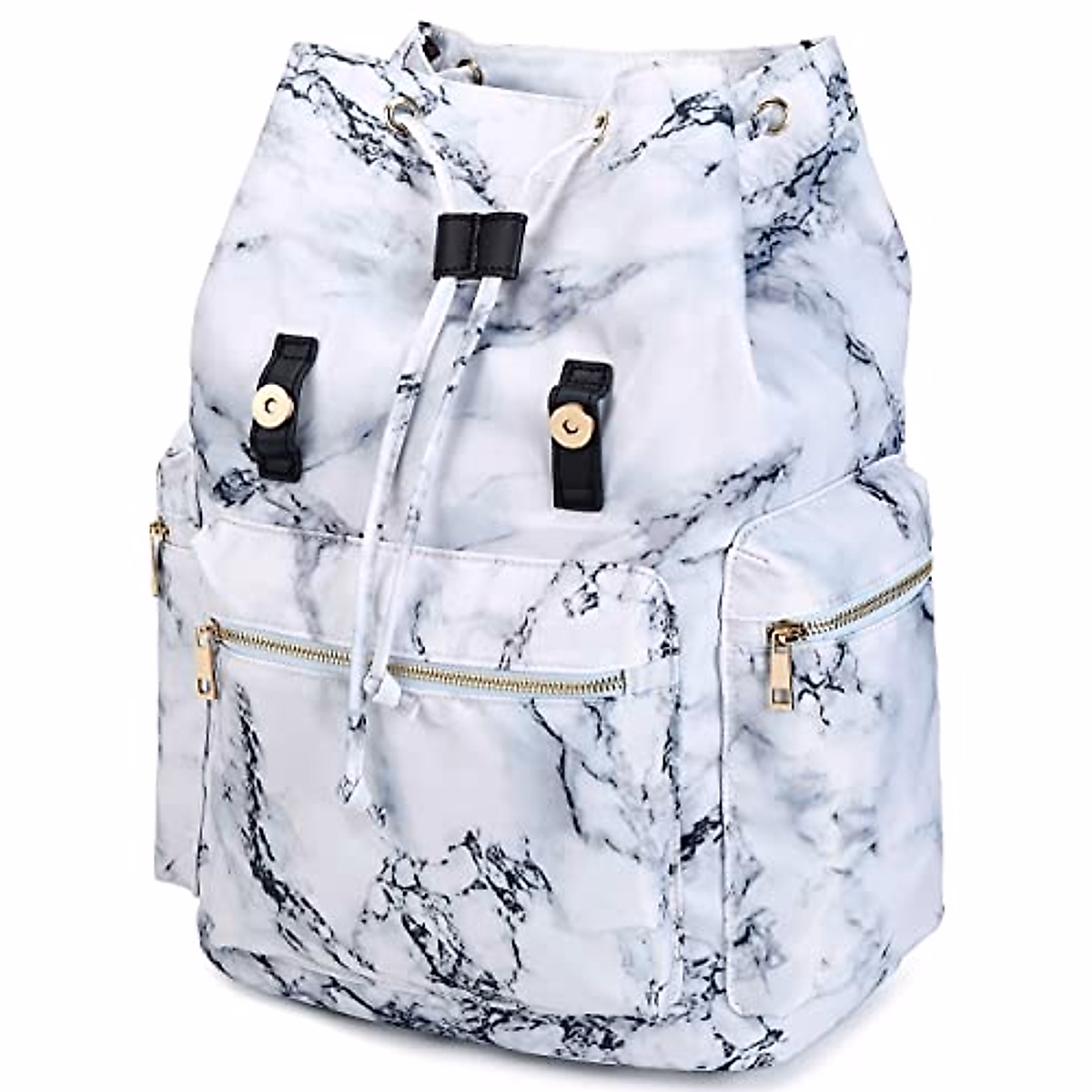 Bluboon Girls School Backpack Women College Bookbag Lady Travel Rucksack 15.6Inch Laptop Bag with Charge Port (A-Marble)