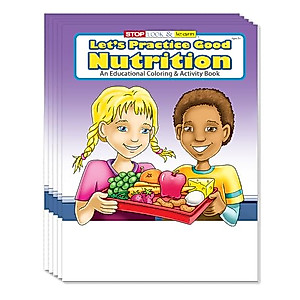 ZOCO - Good Nutrition - Educational Coloring Books (25 Bulk Pack, Without Crayons) - Healthy Eating Handout - Games, Puzzles, Fun Activities for Kids
