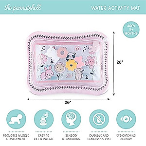 The Peanutshell Tummy Time Water Play Mat for Baby Girls | Inflatable Sensory Development Toy & Tummy Time Mat