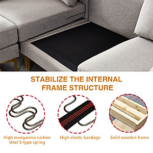 LCH Convertible, L Shaped Reversible Chaise, Sectional Sofa Couch for Small Space, Grey