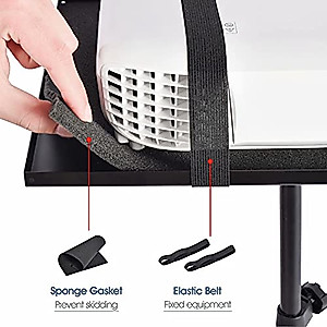 Klvied Universal Projector Tripod Stand - Laptop Tripod Stand with Removable Mouse Tray and Gooseneck Phone Holder, Laptop Floor Stand Adjustable 17.6 to 51.4 Inch, Projector Stand for Stage, Studio