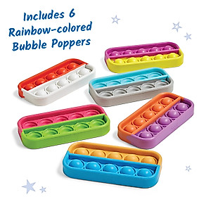 hand2mind Ten Frame Sensory Bubble Poppers, Pop Fidget Toys for Kids, Counting Math Manipulatives Kindergarten, Fidgets for Classroom, Calm Down Corner Supplies, Easter Basket Stuffers (Set of 6)