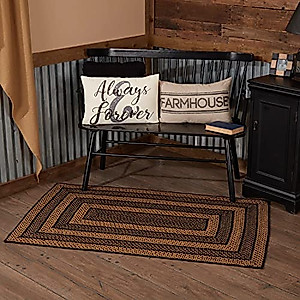VHC Brands Classic Country Primitive Flooring-Farmhouse Jute Black, Stair Tread, Non-Stenciled
