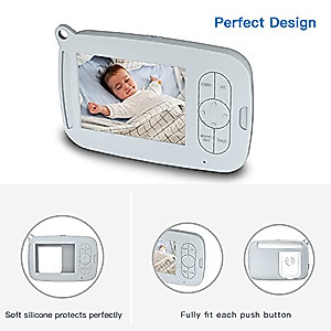VOMENC Silicone Case for Infant Optics DXR-8 Video Baby Monitor 3.5" Display Only (Not Compatible with DXR-8 PRO) (Grey)
