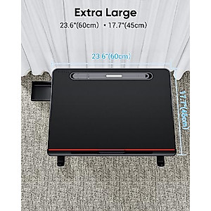 Laptop Desk for Bed with LED Table Lamp, NEARPOW XXL Laptop Bed Tray Desk for Laptop and Writing, Adjustable Bed Table Bed Desk Laptop Stand for Bed or Sofa with Anti-Slip Leather, Removable Stopper