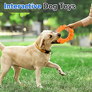 Indestructible Dog Chew Ring Toys for Aggressive Chewers, Super Chewer Dog Toys for Medium Large Dogs, Puppy Teething Rings for Relax,Interactive Dog Ring Toys for Boredom,Heavy Duty Dog Teething Toys