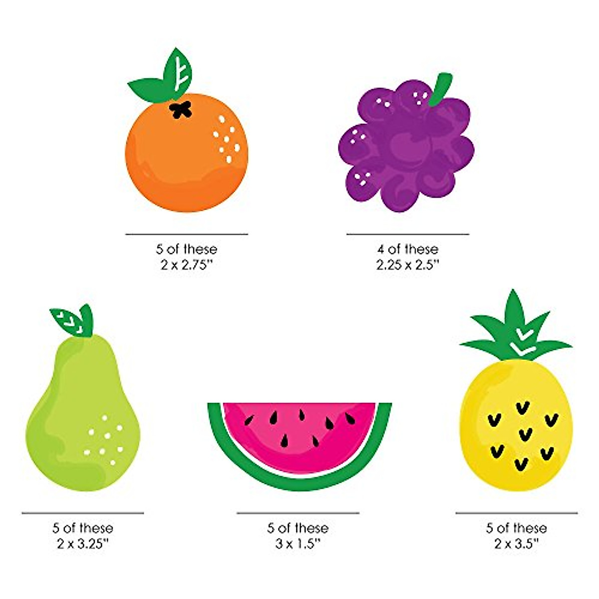 Tutti Fruity Paper Straw Decor - Frutti Summer Baby Shower or Birthday Party Striped Decorative Straws - Set of 24