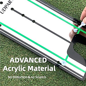 UDPARSCO Golf Putting Alignment Mirror, Portable Golf Training Aid, Putting Golf Training Equipment, Putting Trainer, Size 12 x 6 Inches