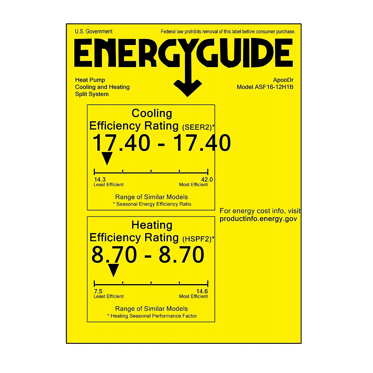 ApooDr 12000 BTU Mini Split Air Conditioner Ductless Inverter System 17.4 SEER2 with Heat Pump 110V 1 Ton,with Installation Kit