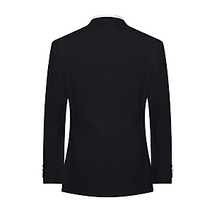 Men's Blazer Classic Fit Sport Coats Stylish 2 Button Single Breasted Stretch Sports Jacket for Business & Daily Black