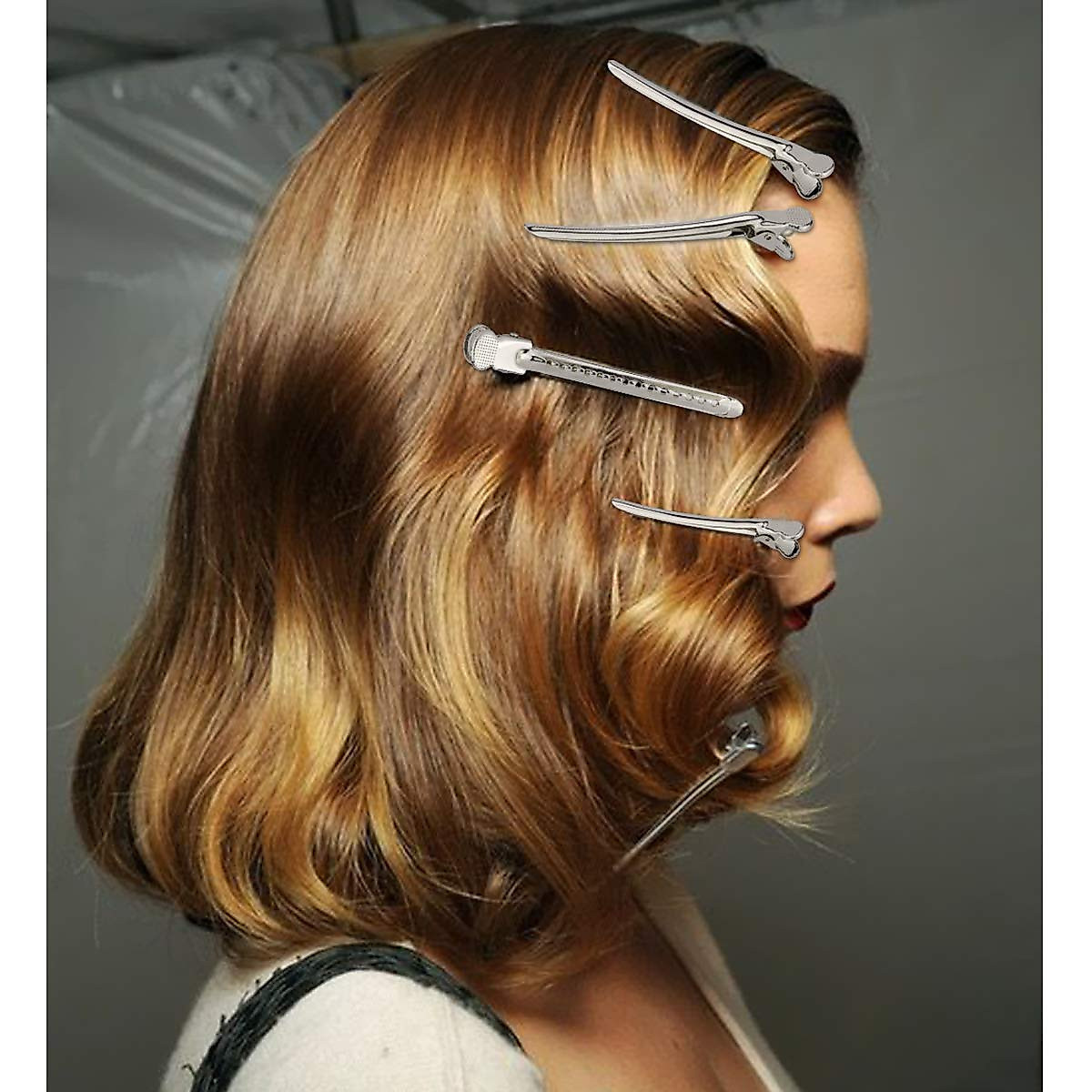 Alligator Hair Clips Metal Duck Bill Hair Clips for Styling - with Holes 3.5 inch Professional Sectioning Clips for Salon and Women Girls Accessories Silver