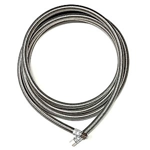 Shark Industrial 10 FT Stainless Steel Braided Ice Maker Hose with 1/4" Comp by 1/4" Comp Connection
