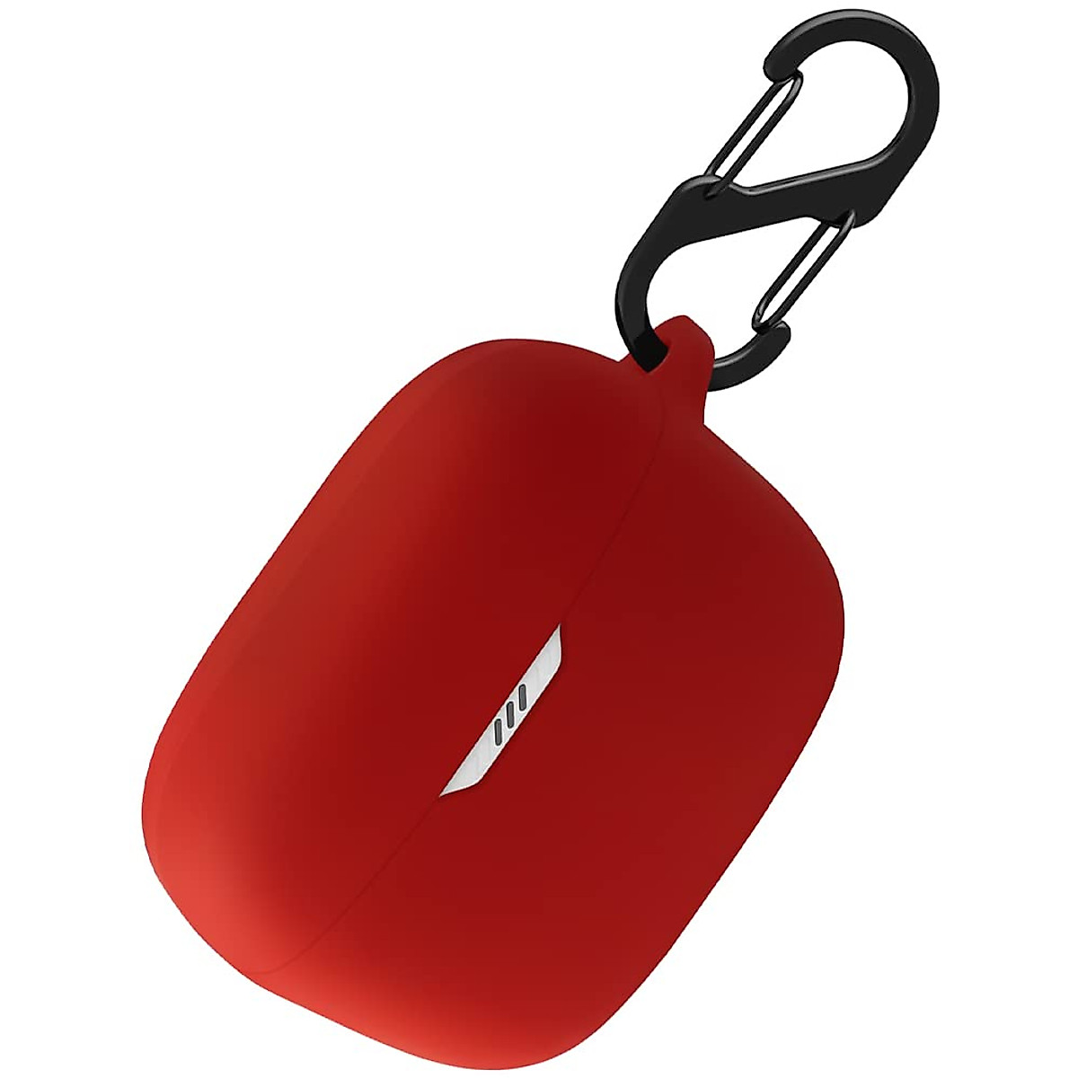 Geiomoo Silicone Carrying Case Compatible with JBL Tune 230NC TWS, Portable Scratch Shock Resistant Cover with Carabiner (Red)