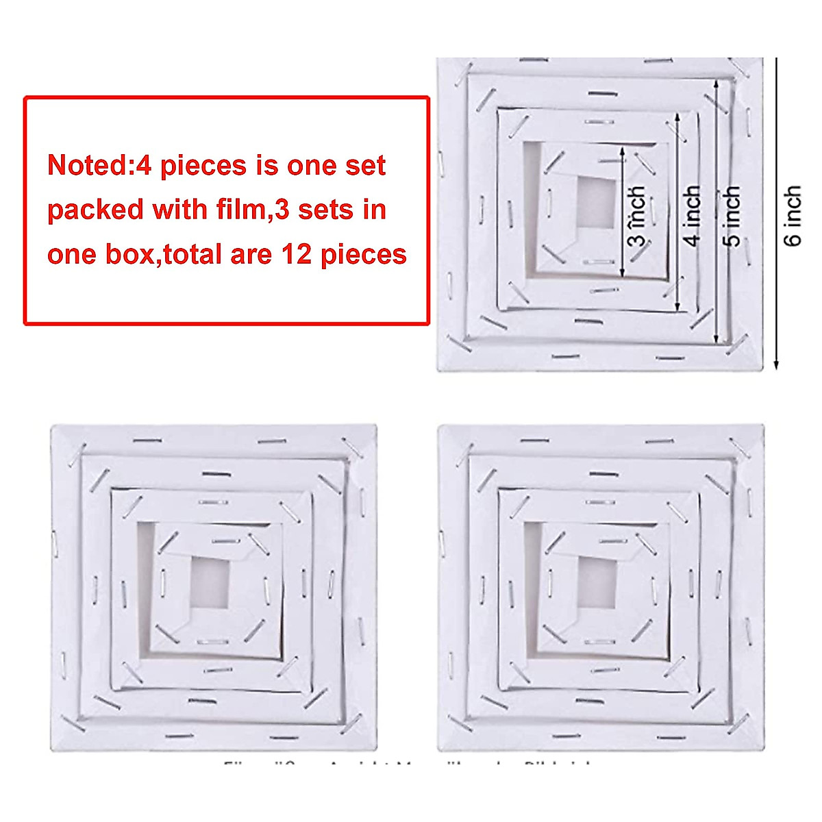 Hestya 12 Pieces Assorted Size Mini Art Canvas Stretched for Craft Painting Drawing (3 Inches, 4 Inch, 5 Inch, 6 Inch)